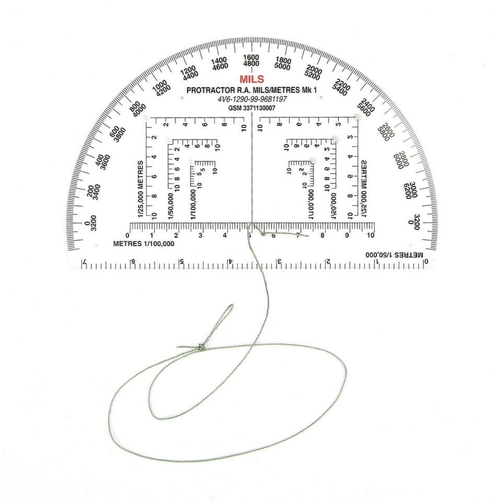 BCB | 6" RA MILS MAP READING PROTRACTOR - Coordinatometro di precision